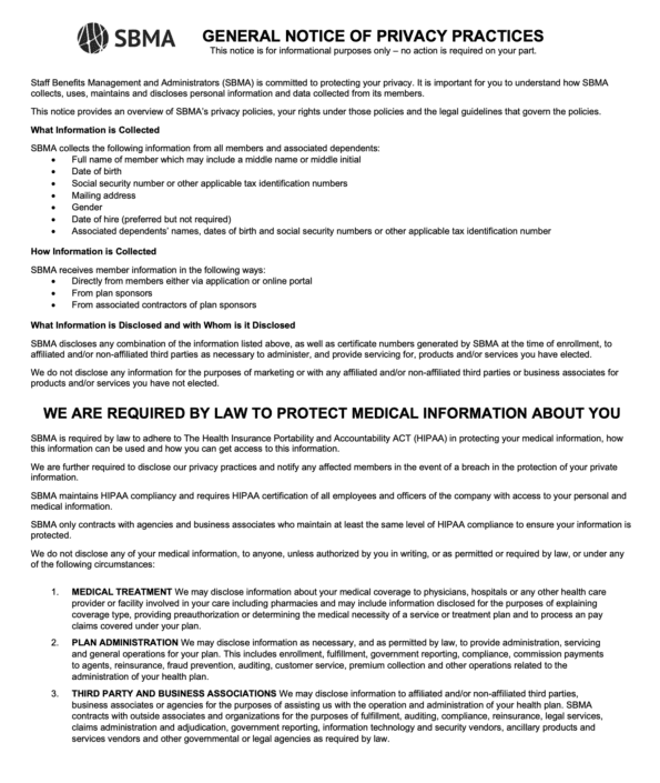 Coverage Details - SBMA Benefits