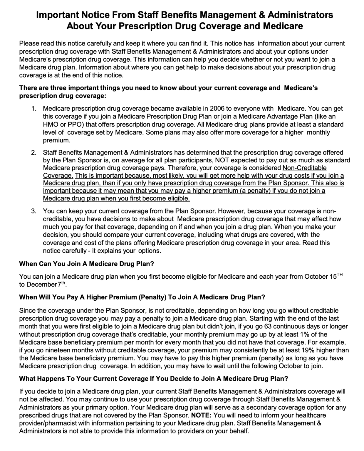 Coverage Details - SBMA Benefits