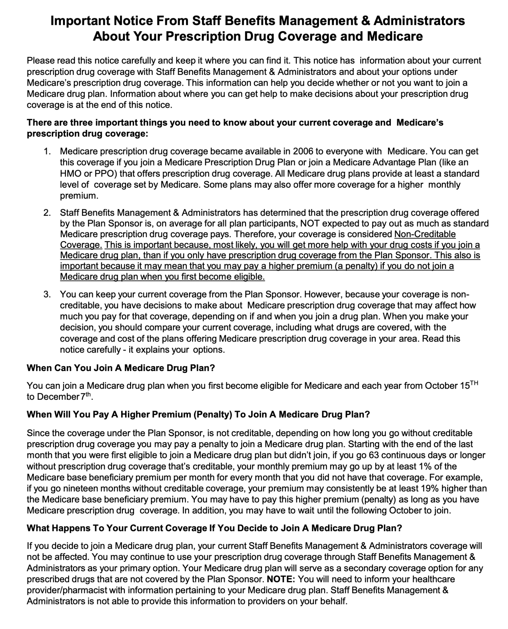 Coverage Details - SBMA Benefits