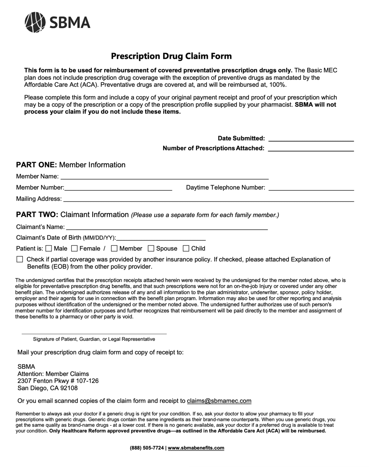 RxReimbursement - SBMA Benefits