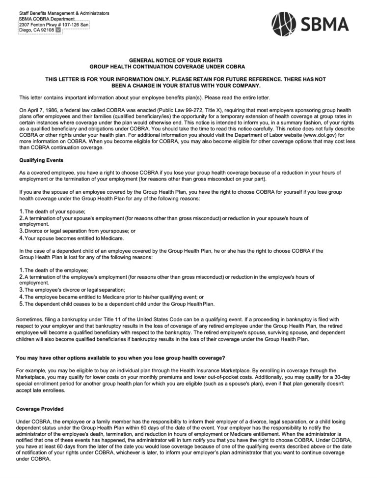 Coverage Details - SBMA Benefits