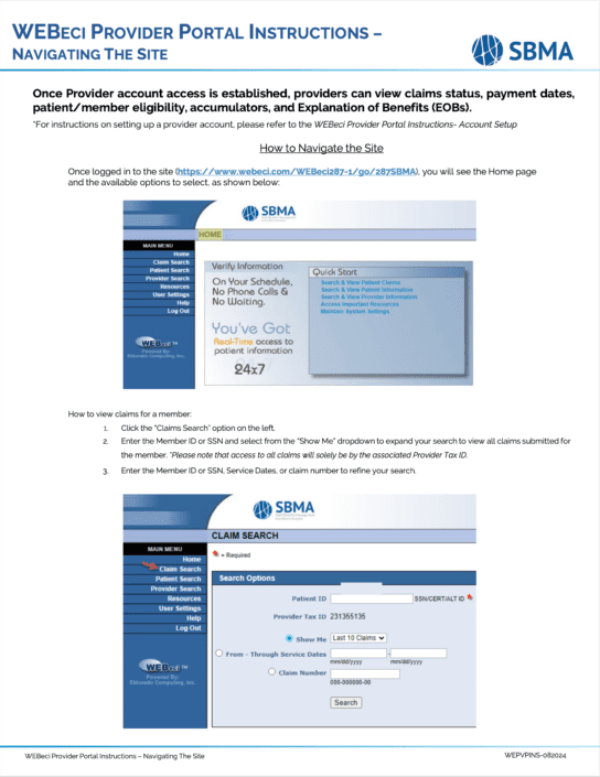 Healthcare Providers - SBMA Benefits